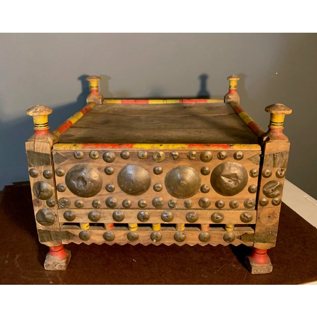 1910 Antique Primitive Folk Ottoman | Chairish