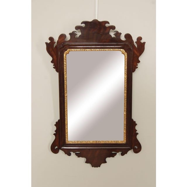 Chippendale Style Carved Mahogany Wall Mirror | Chairish