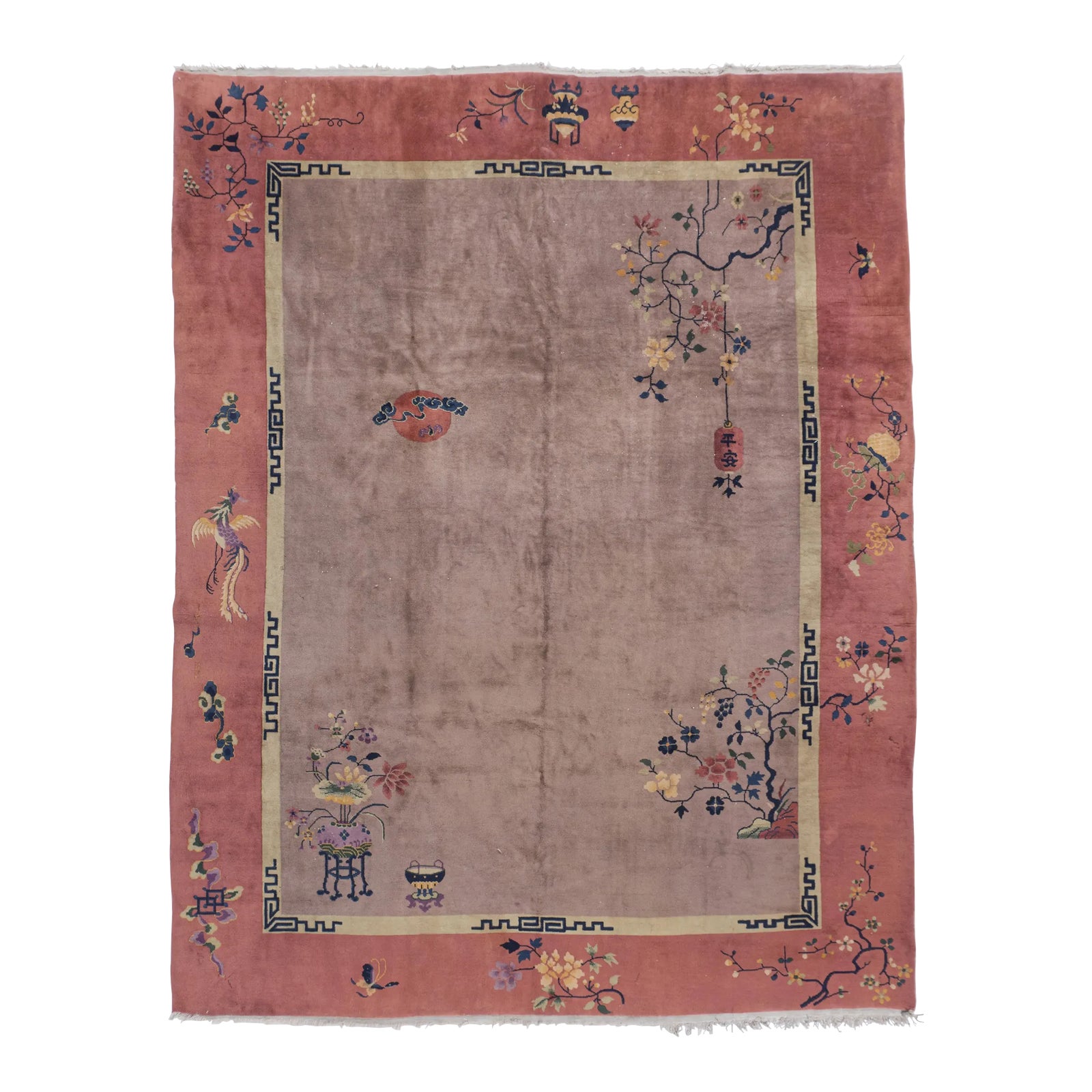 Antique Circa 1923 Taupy-Gray Chinese Art Deco Hand Knotted Rug 8'10 X ...