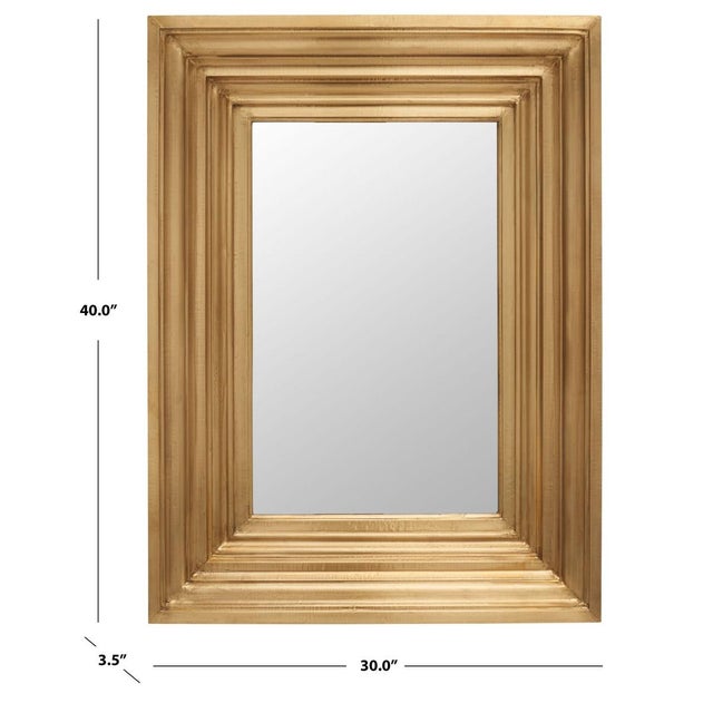 Kerry Small Rectangle Wall Mirror - Brass | Chairish
