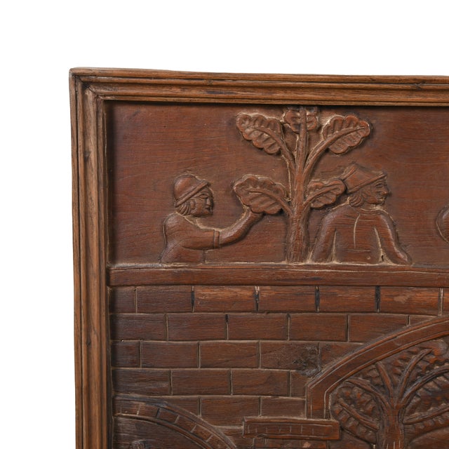 Vintage Hand Carved Wooden Panel | Chairish