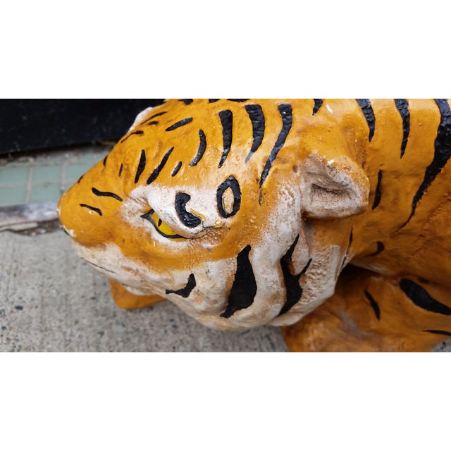 1960s Figurative Plaster Stalking Tiger Figurine | Chairish