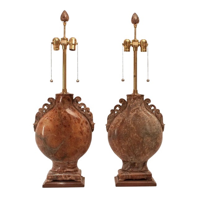 A Pair of Alabaster Marbro Lamps, Circa 1950 | Chairish