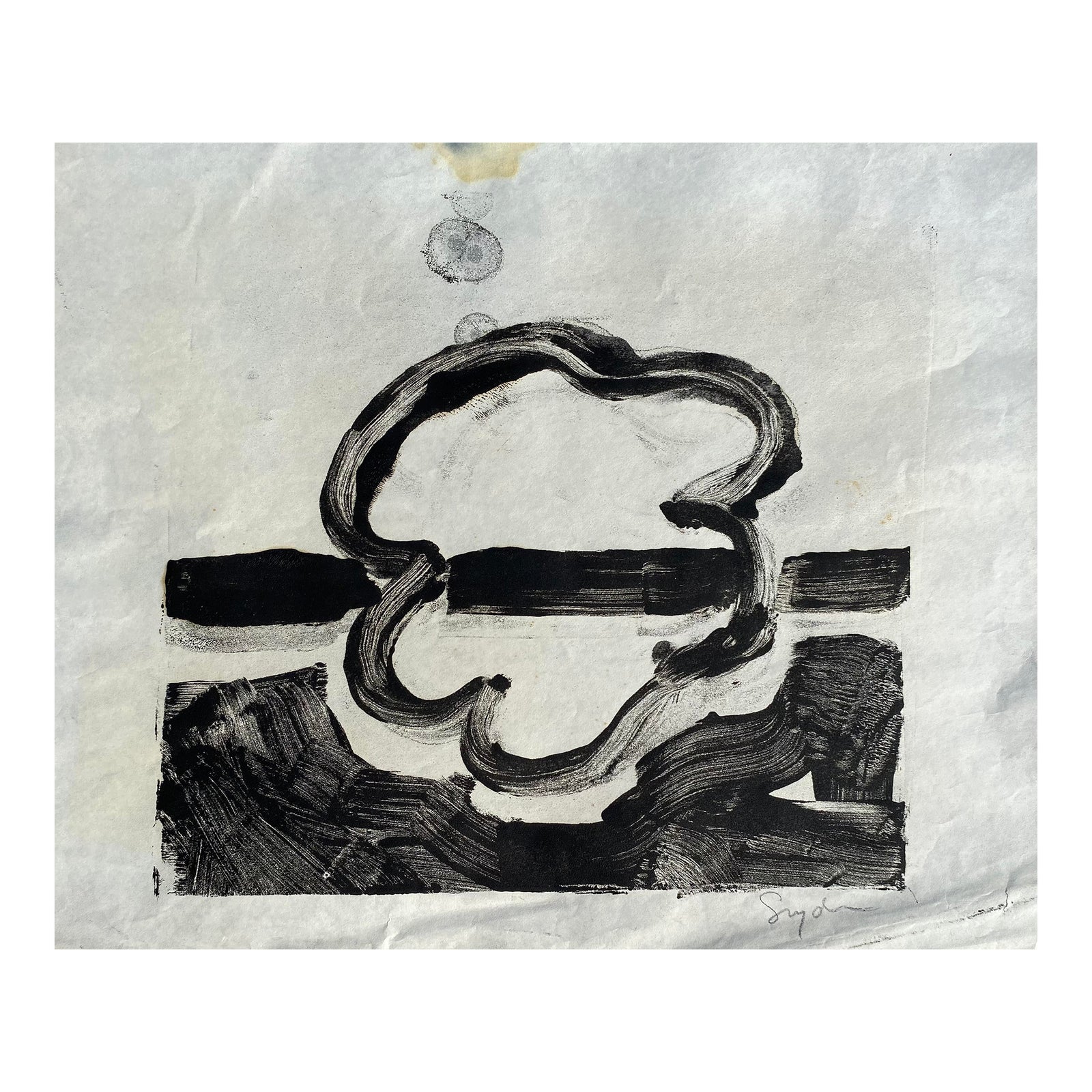 Richard Snyder Black & White Monoprint | Chairish