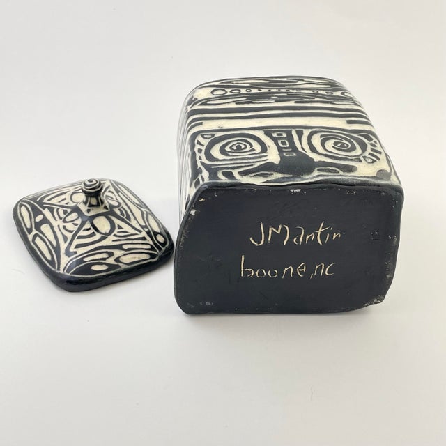 Handmade Studio Pottery Artist Signed Lidded Jar | Chairish