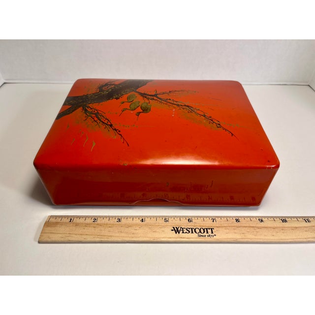 Late 19th Century Antique Meiji Period Japanese Red Lacquer Wooden ...