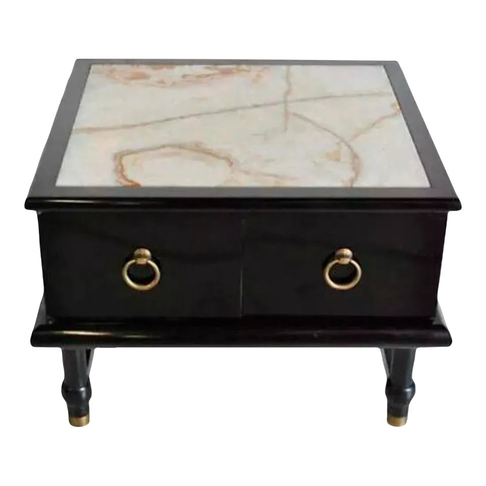 Mid 20th Century Mid Century Modern Dorothy Draper Style Black Side ...