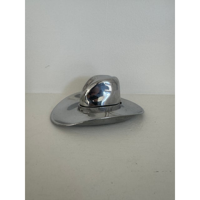1980s Cowboy Hat Chrome Table Lighter | Chairish