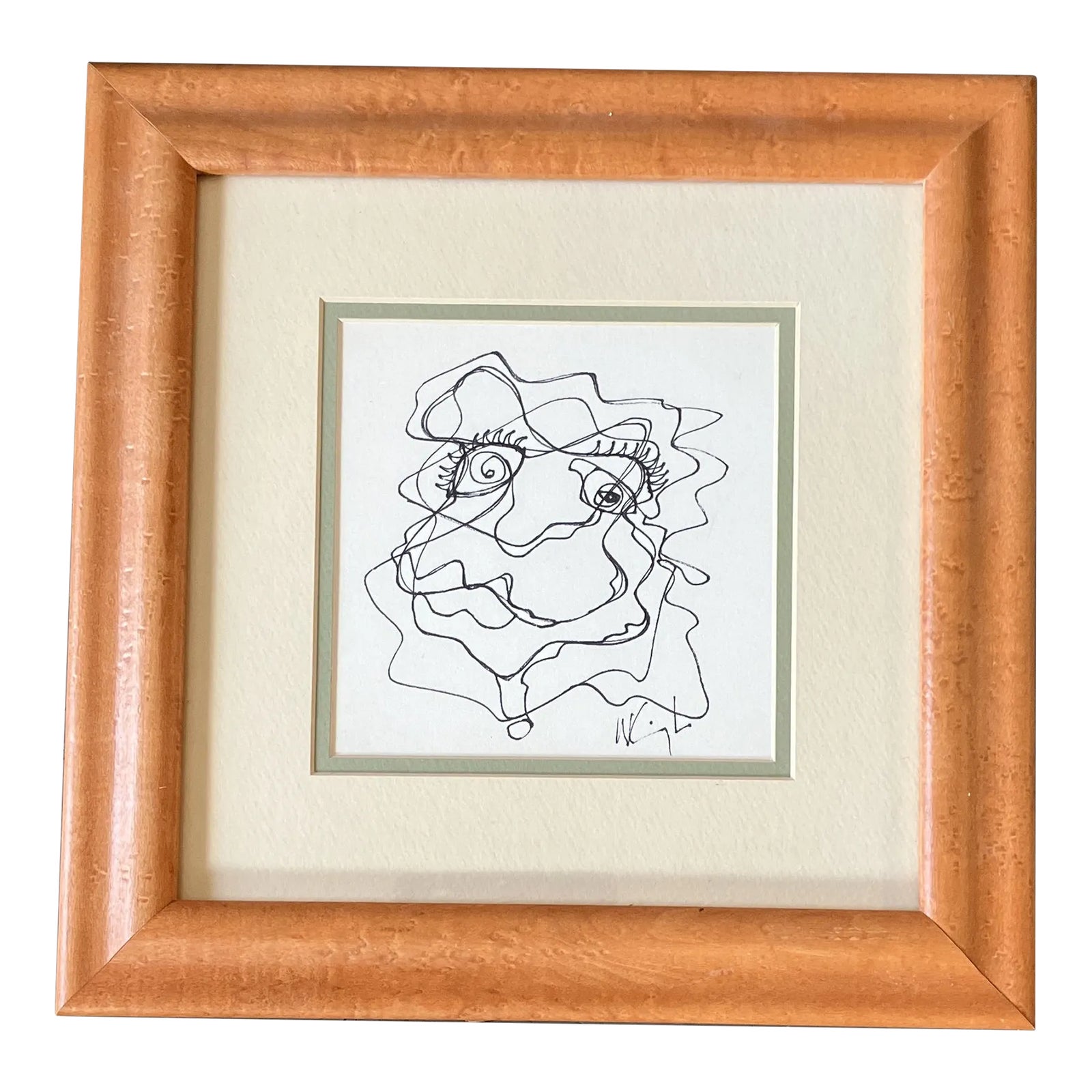1980’s Original Vintage Wayne Cunningham Abstract Pen & Ink Drawing ...