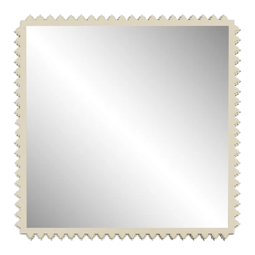 Fleur Home Carnival Muses Square Mirror in Delaware Putty, 32x32 | Chairish