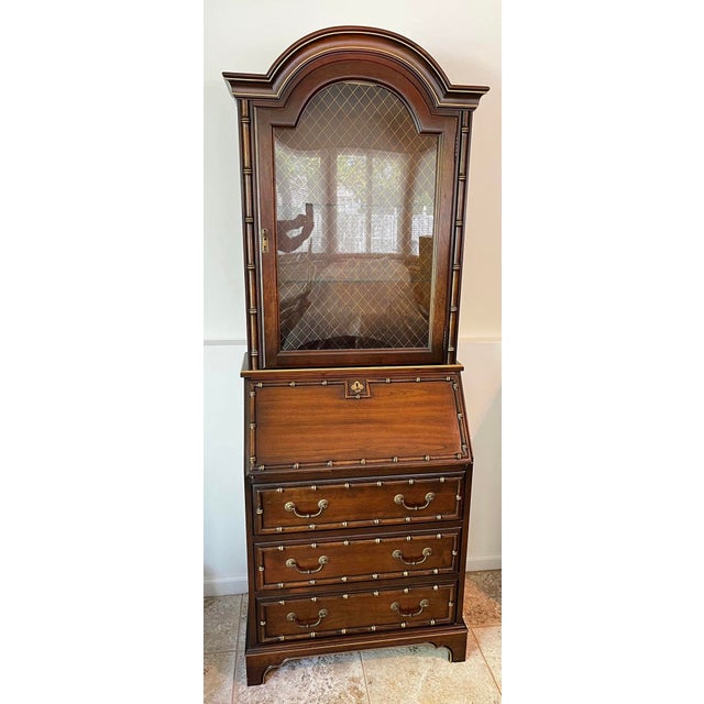 Mid 20th Century Vintage Jasper Cabinet Faux Bamboo Chinoiserie ...
