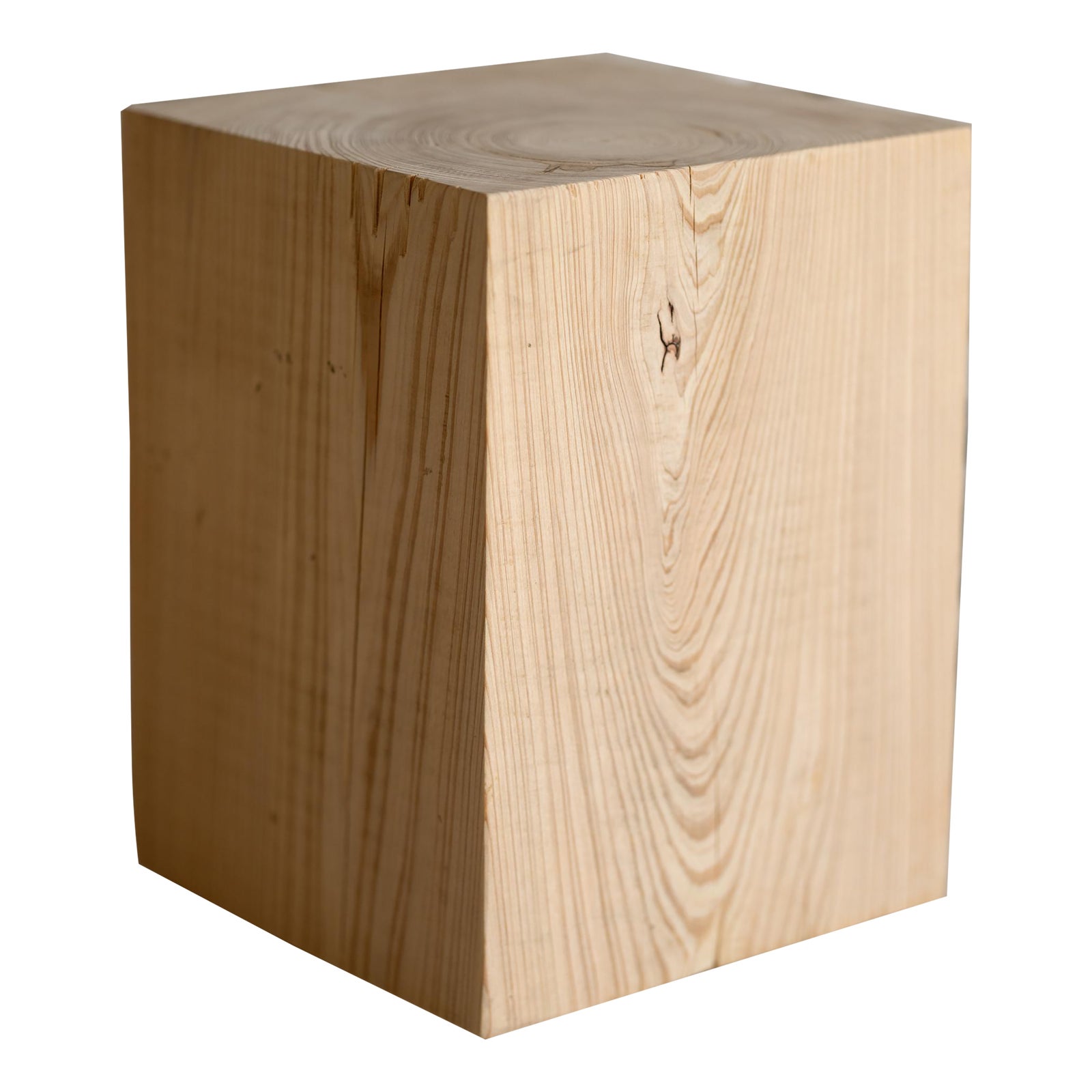 Hyo Table Coastal Vibe | Cypress Wood Cube Side Table | Chairish