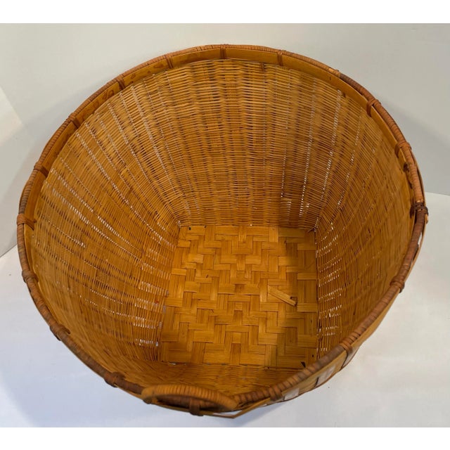 Vintage Chinese One Handled Basket | Chairish