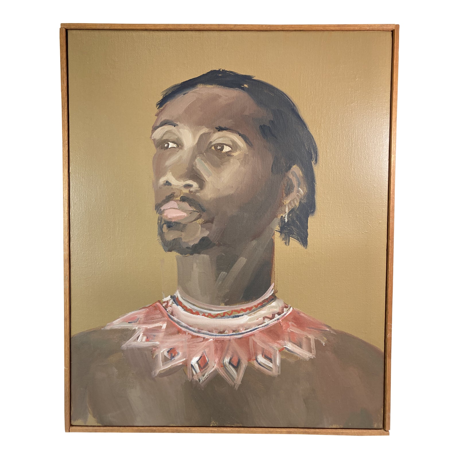 1990s "Portrait of a Black Gentleman" Oil Painting by Elyssa Rundle ...