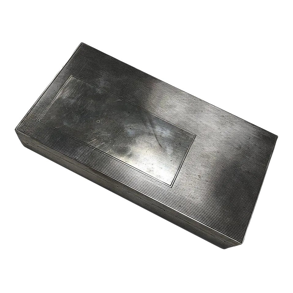 1920s German Art Deco Sterling Silver & Mahogany Cigar Box by Dunhill ...