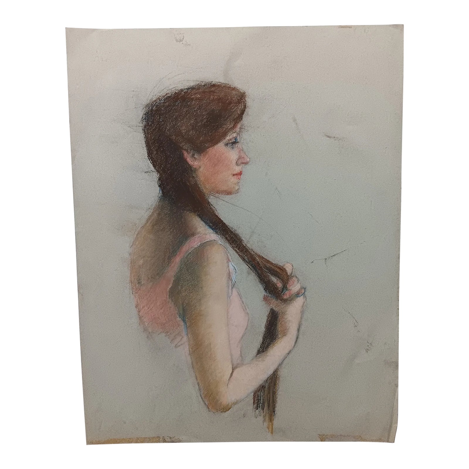 Expressionist Pastel Drawing by Marcia Bouton 1970s | Chairish