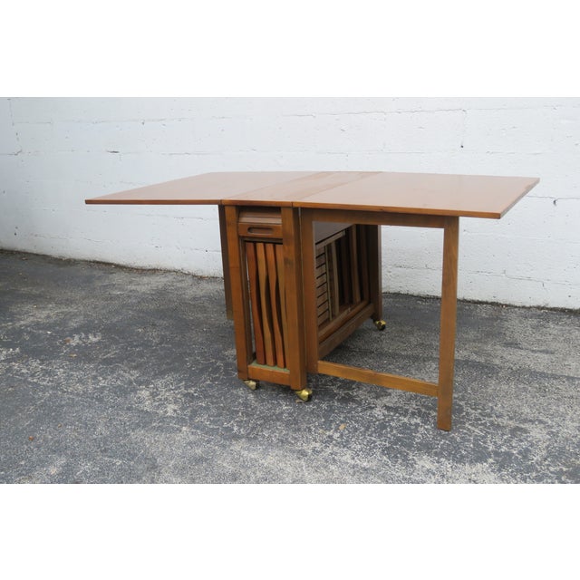 Mid Century Drop Leaf Dining Dinette Table With Hideaway 4 Folding ...