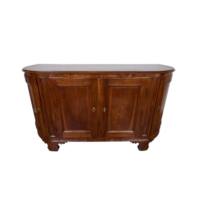 Fruitwood Curved Buffet | Chairish