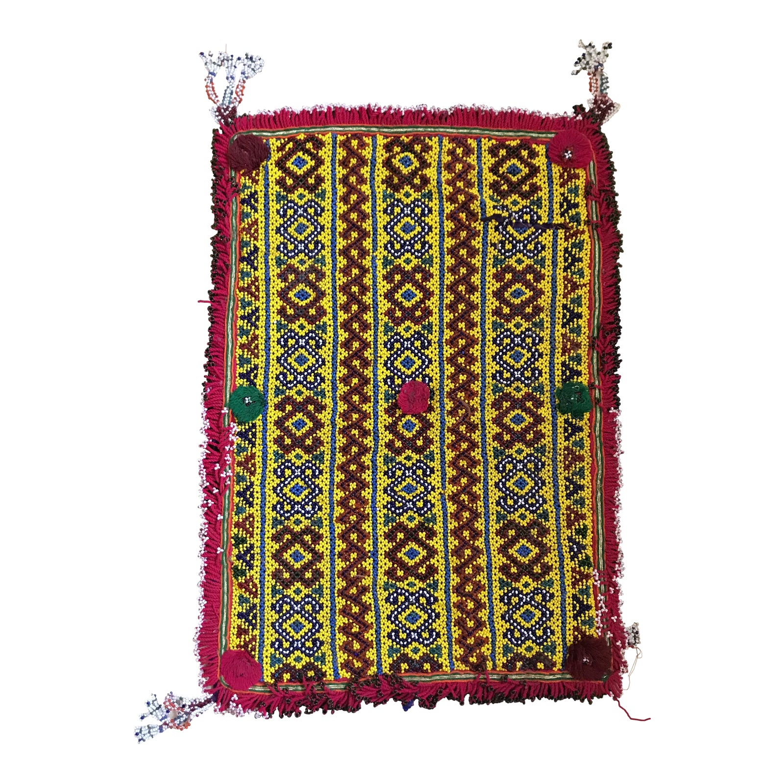 African Tribal Beaded Ikat Textile | Chairish