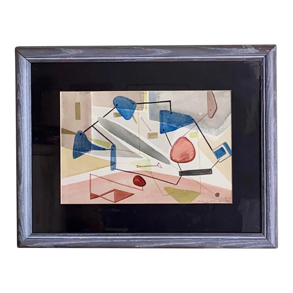 Jane Downs Carter Listed Artist 1950s Abstract Watercolor “Tensions in ...
