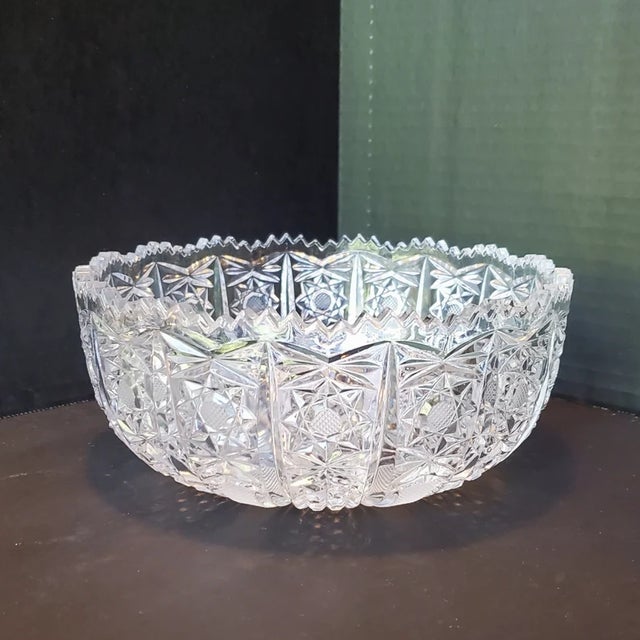 Vintage Bohemian "Queen's Lace" Saw-Tooth Edge Crystal Bowl ...