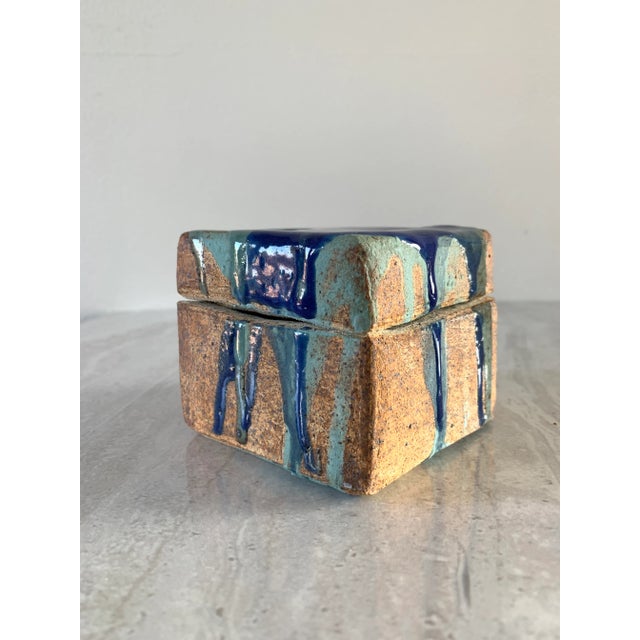 Studio Ceramic Stoneware Drip Glaze Box | Chairish