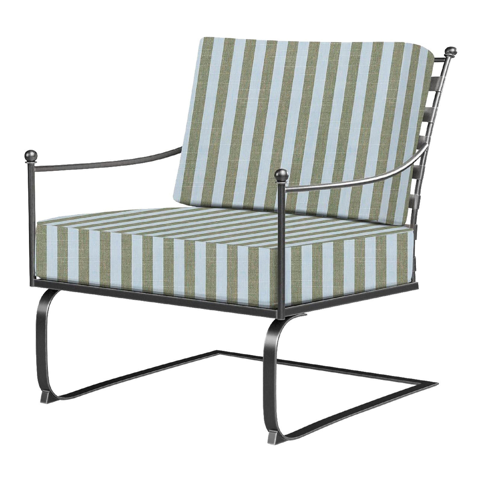 Sunset West Outdoor Provence Club Rocker in Green and Blue Stripe ...