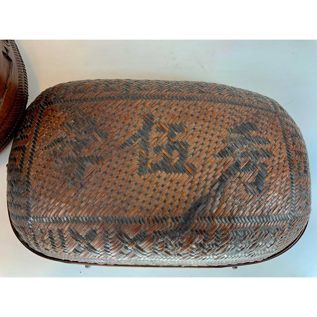 Antique Chinese Woven Bamboo Basket | Chairish
