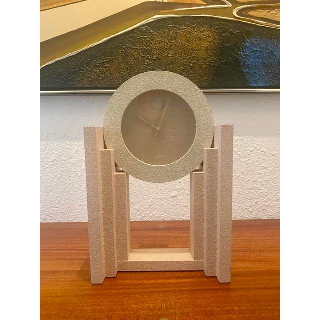 1980s Postmodern Art-Deco Inspired Clock | Chairish
