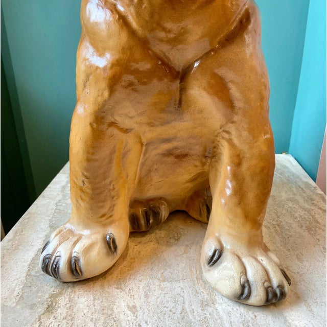 1970’s Chalkware Lion Cub Statue | Chairish