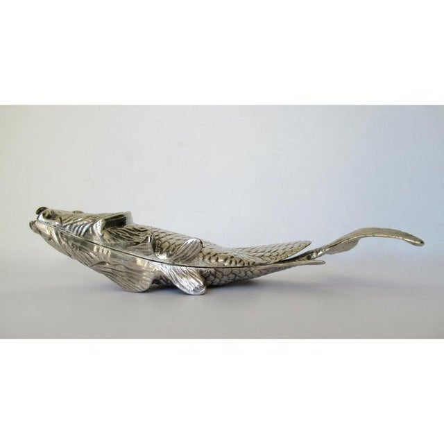 Mid-Century C.1960's Italian Silver Plate Koi Fish Letter Holder | Chairish