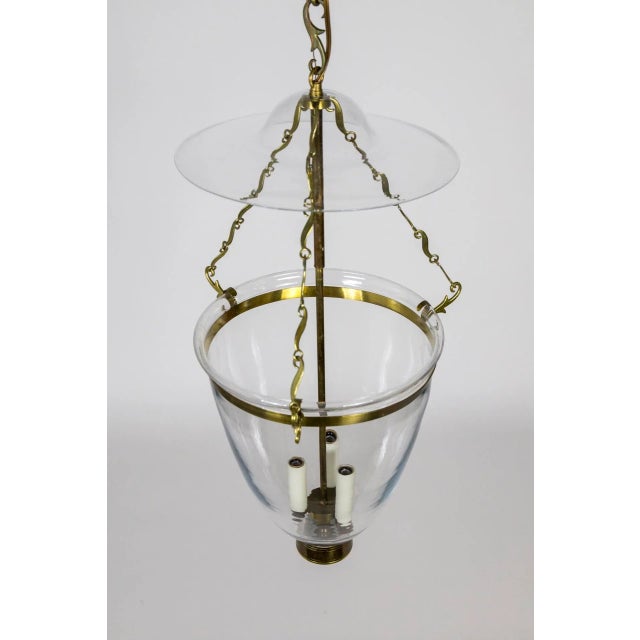 1980s Belle Epoque Style Brass & Glass Bell Jar Lantern With Smoke Bell ...