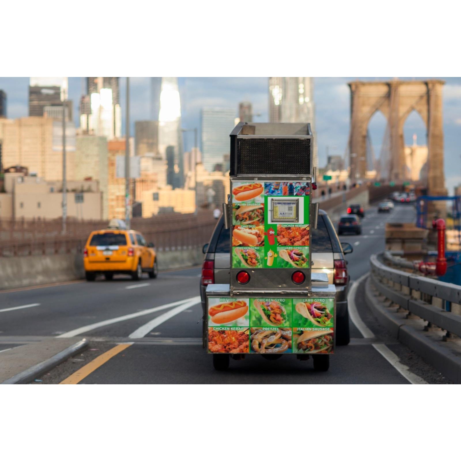 “Hot Dog Cart, Brooklyn Bridge” Limited Edition Contemporary Cityscape ...