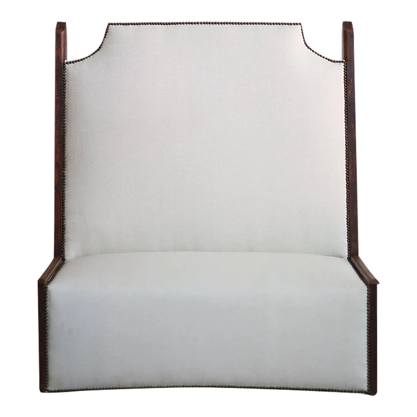 1900s Hand-Painted High-Back Settee | Chairish