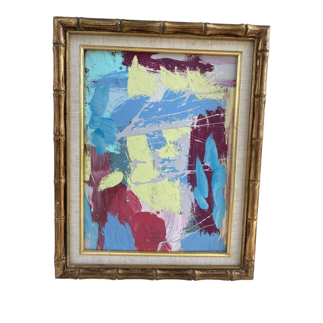 Contemporary Abstract Oil Painting, Framed | Chairish