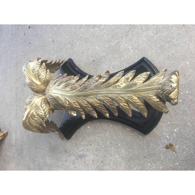 Vintage Brass Palm Tree Coffee Cocktail Table | Chairish