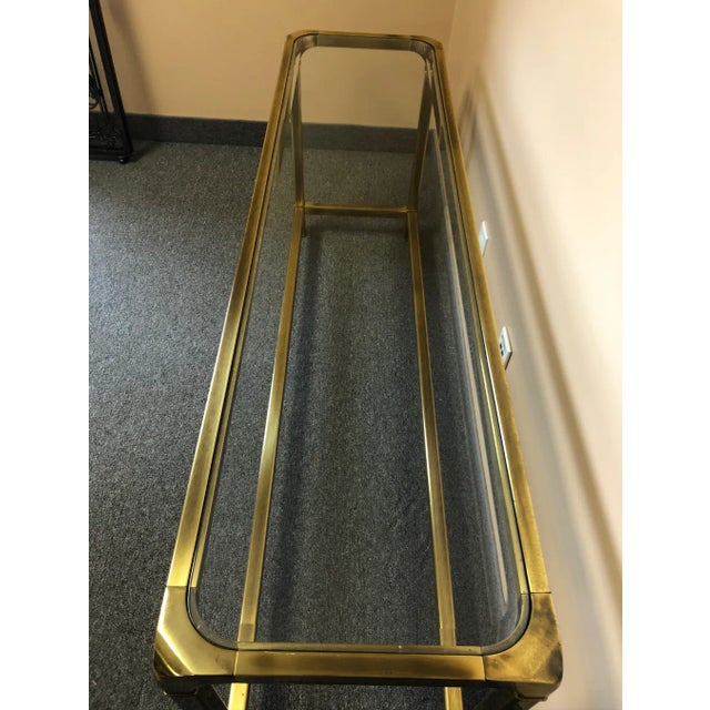 1960s Mastercraft Modern Curved Modern Brass Tube Console Table | Chairish