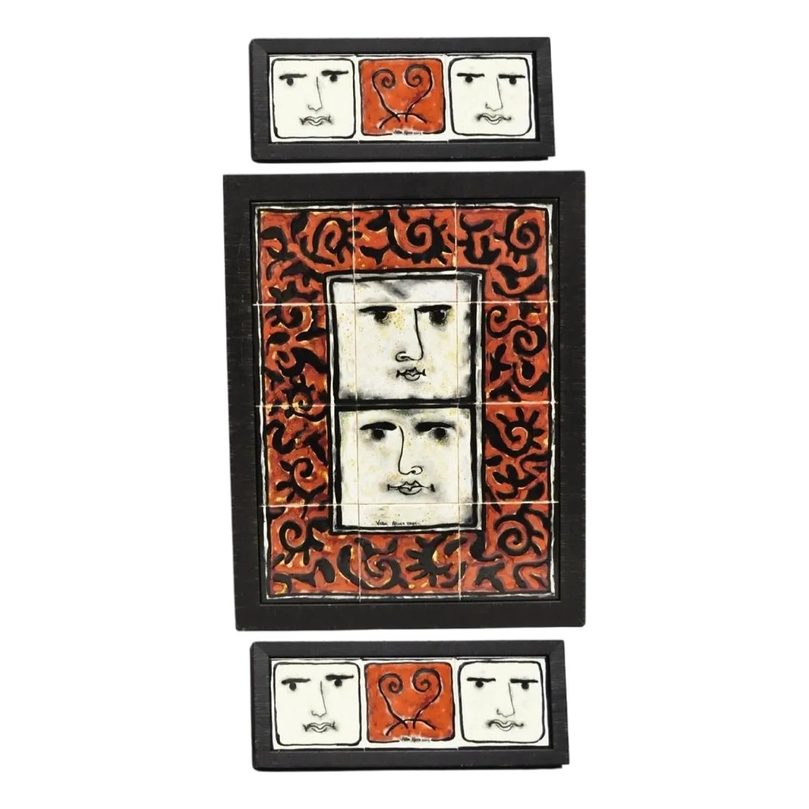 Modern Pablo Picasso Style Ceramic Tile Wall Art Set, Victor Alves 2009 ...