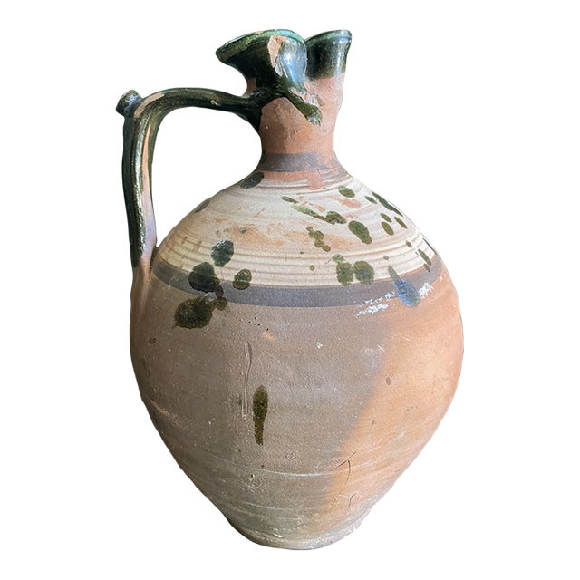 Early 20th Century Country Pottery Terracotta Jug With Fiancé Color ...