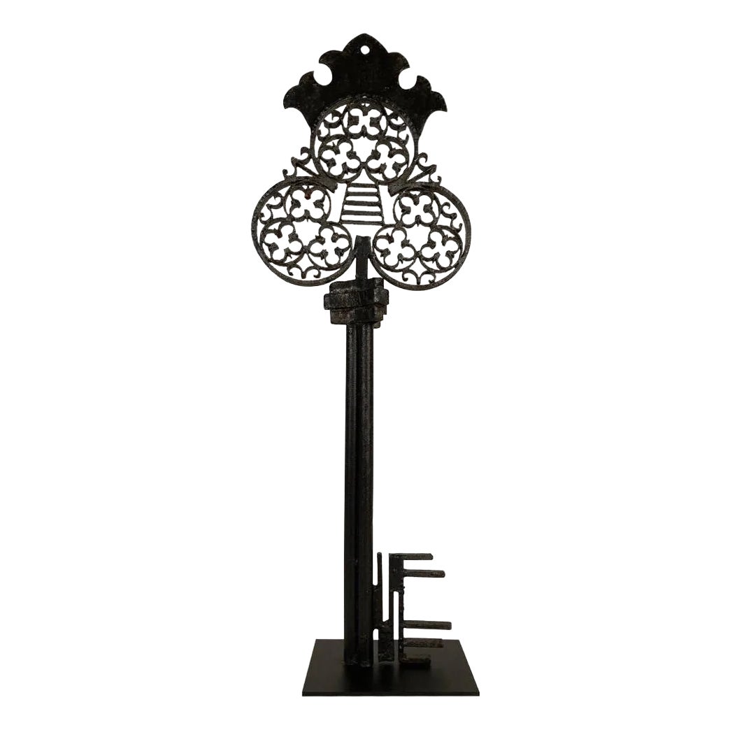 French Gothic Style Wrought Iron Giant Key Locksmith Trade Sign | Chairish