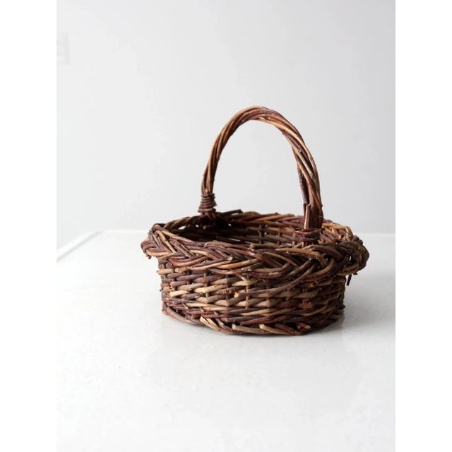 Vintage Rustic Wicker Basket | Chairish