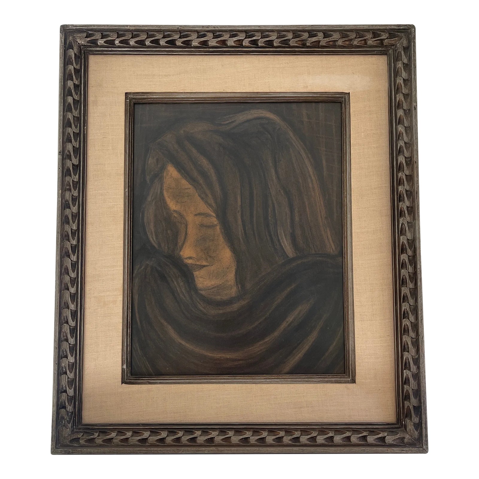 1960’s Portrait Sketch by Vera Nelson | Chairish