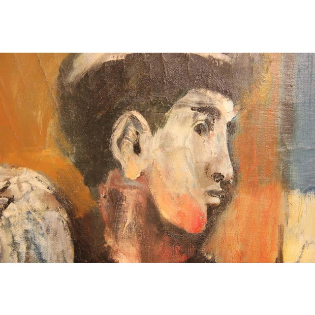 1960 "Two Figures Unmasked" Abstract Impressionist Figurative Oil ...