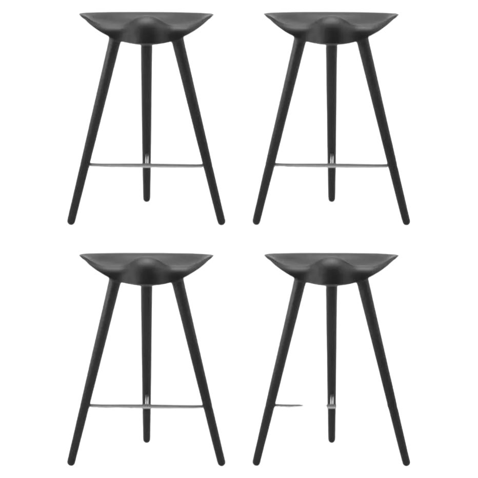 Black Beech/Stainless Steel Counter Stools by Lassen, Set of 4 | Chairish