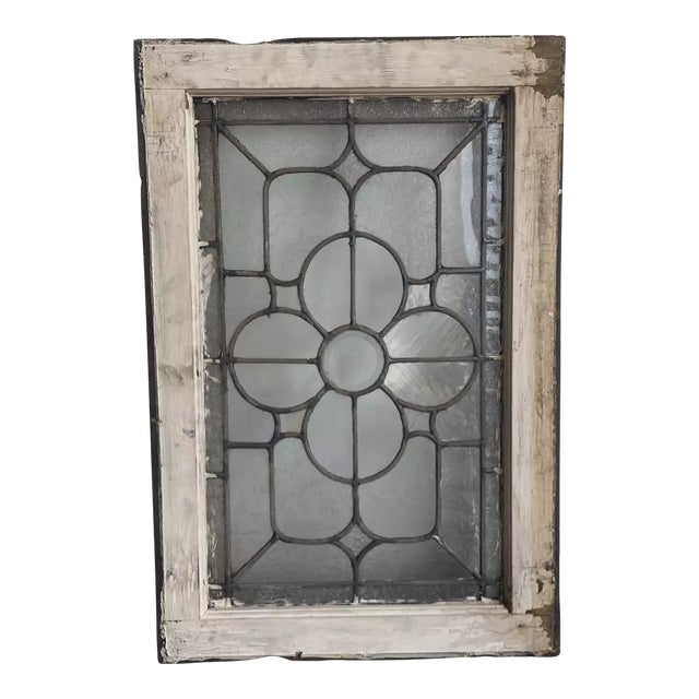 Antique Leaded and Beveled Ornate Floral Window | Chairish