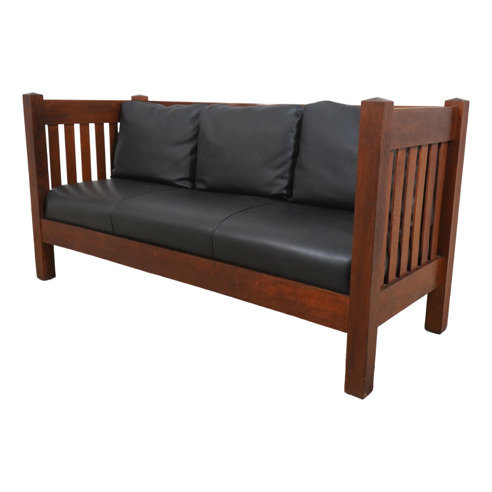 Quaker Mission Craft Stickley Style Vintage Mission Oak Sofa | Chairish