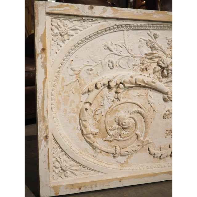 French Parcel Painted Plaster and Wood Overdoor Panel From Provence ...