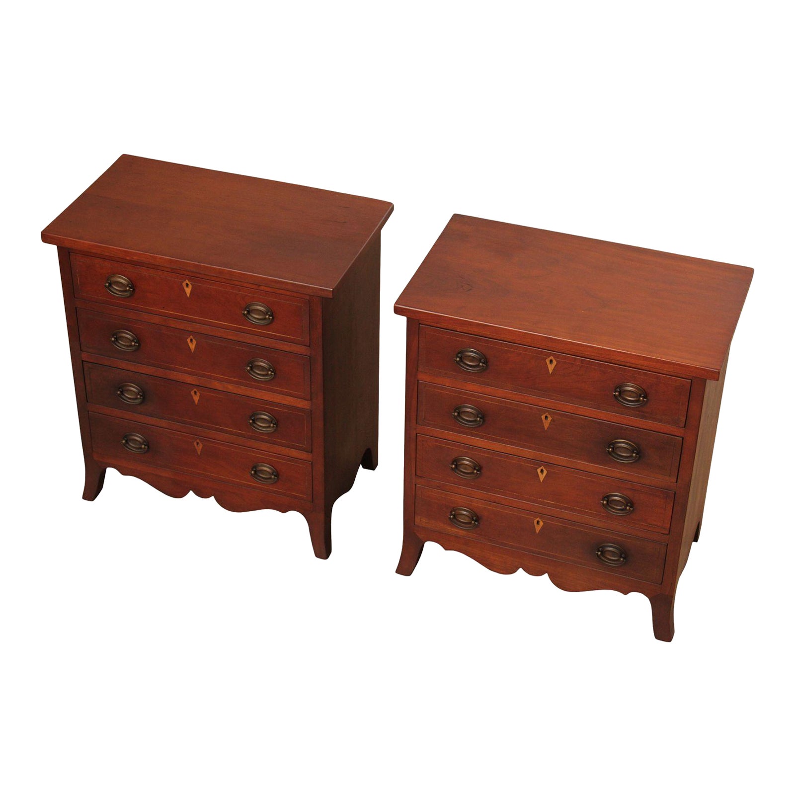 Mid 20th Century McFadden & Son Federal Style Cherry Nightstand Chests ...