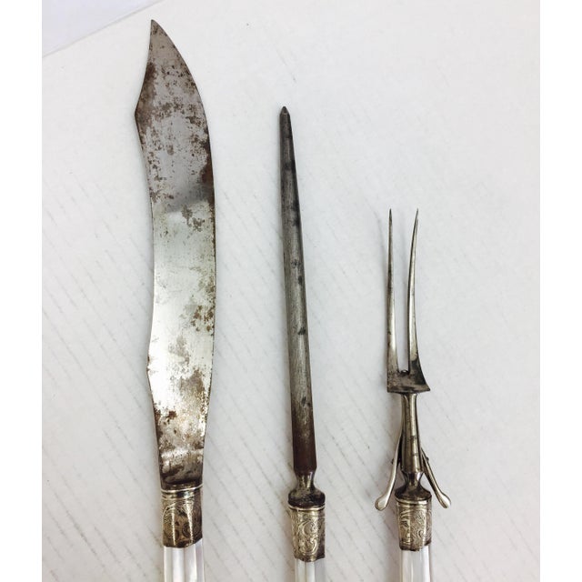 Antique Sterling And Pearl Carving Set Set Of 3 Chairish