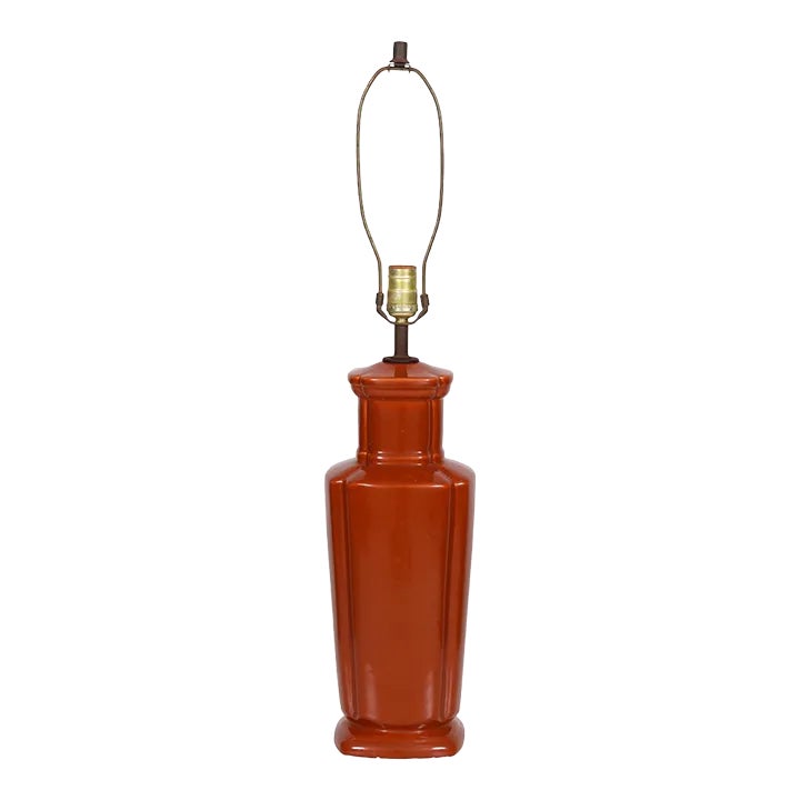 Caramel Colored Ceramic Table Lamp | Chairish
